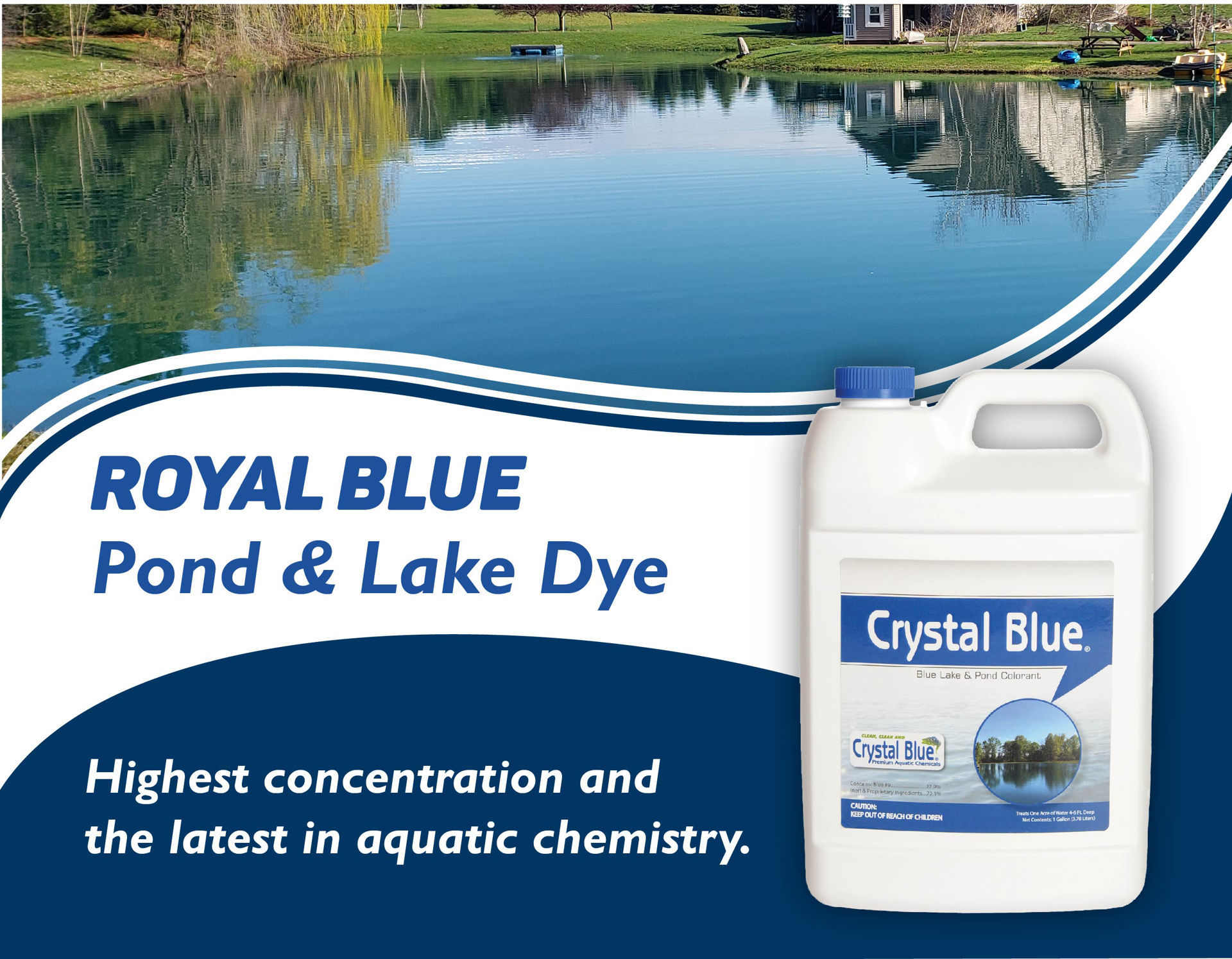 Crystal Blue Pond Dye & Natural Pond Cleaner Bacteria | Sanco ...