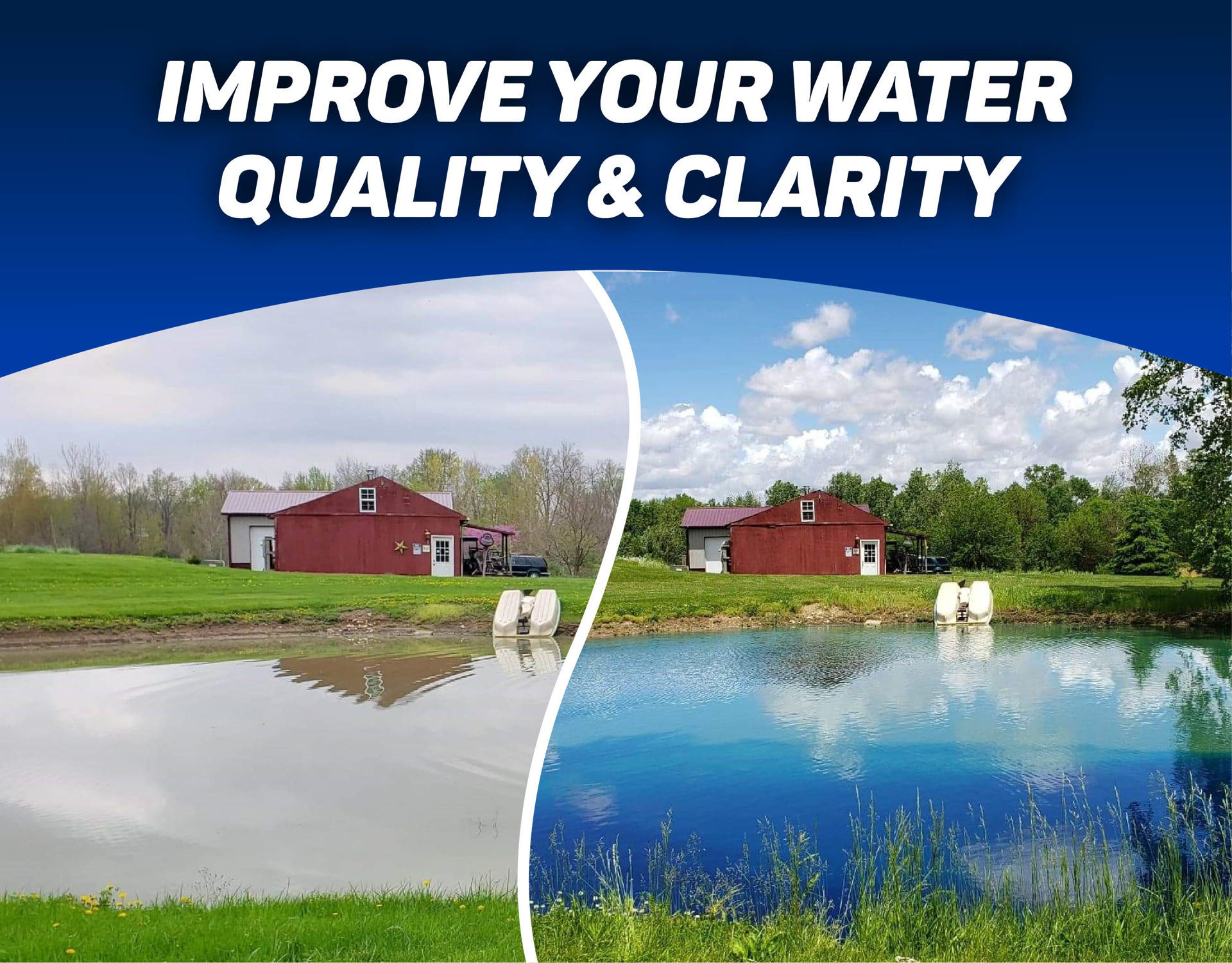 Crystal Blue Pond Dye & Natural Pond Cleaner Bacteria | Sanco ...