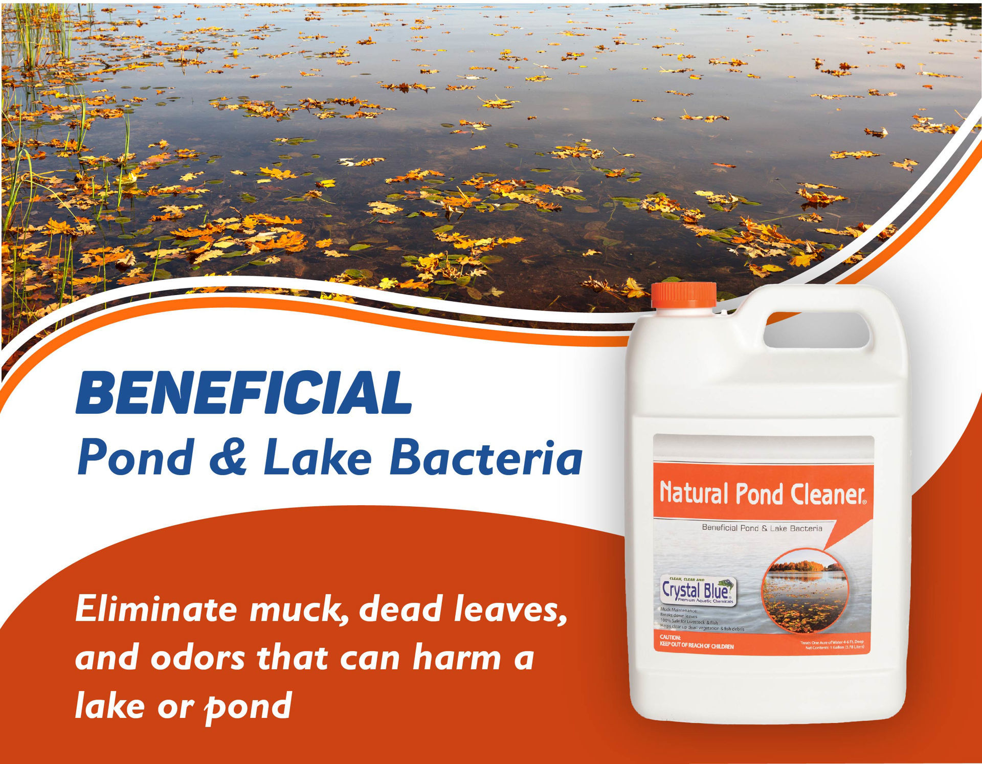 Crystal Blue Pond Dye & Natural Pond Cleaner Bacteria | Sanco ...